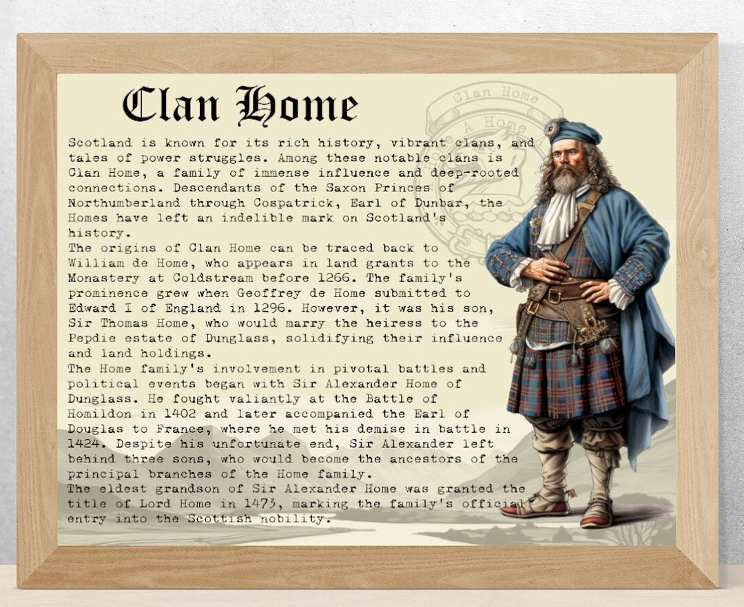 Clan Home Scottish History Poster - Etsy