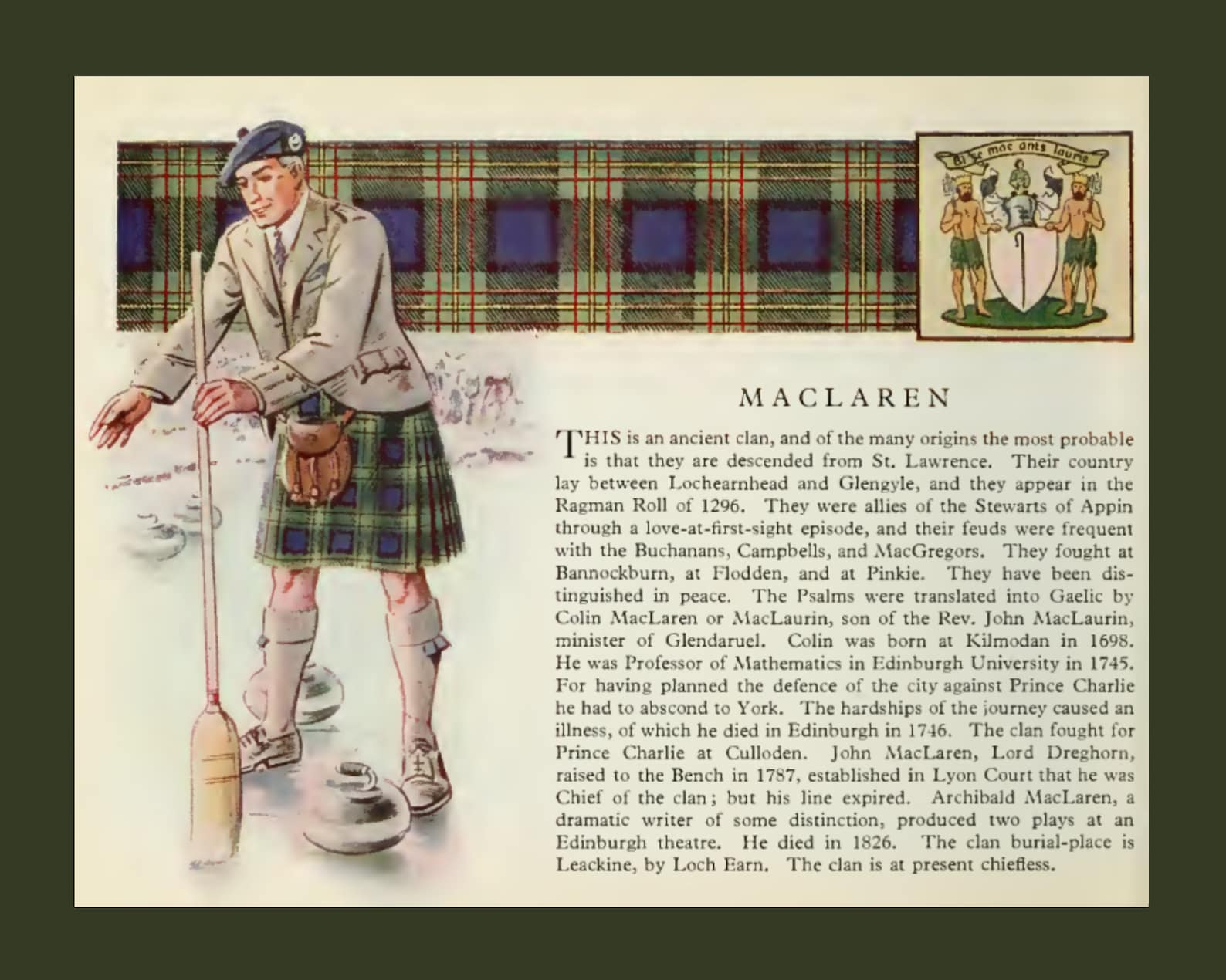 Clan Maclaren Vintage Poster - Etsy