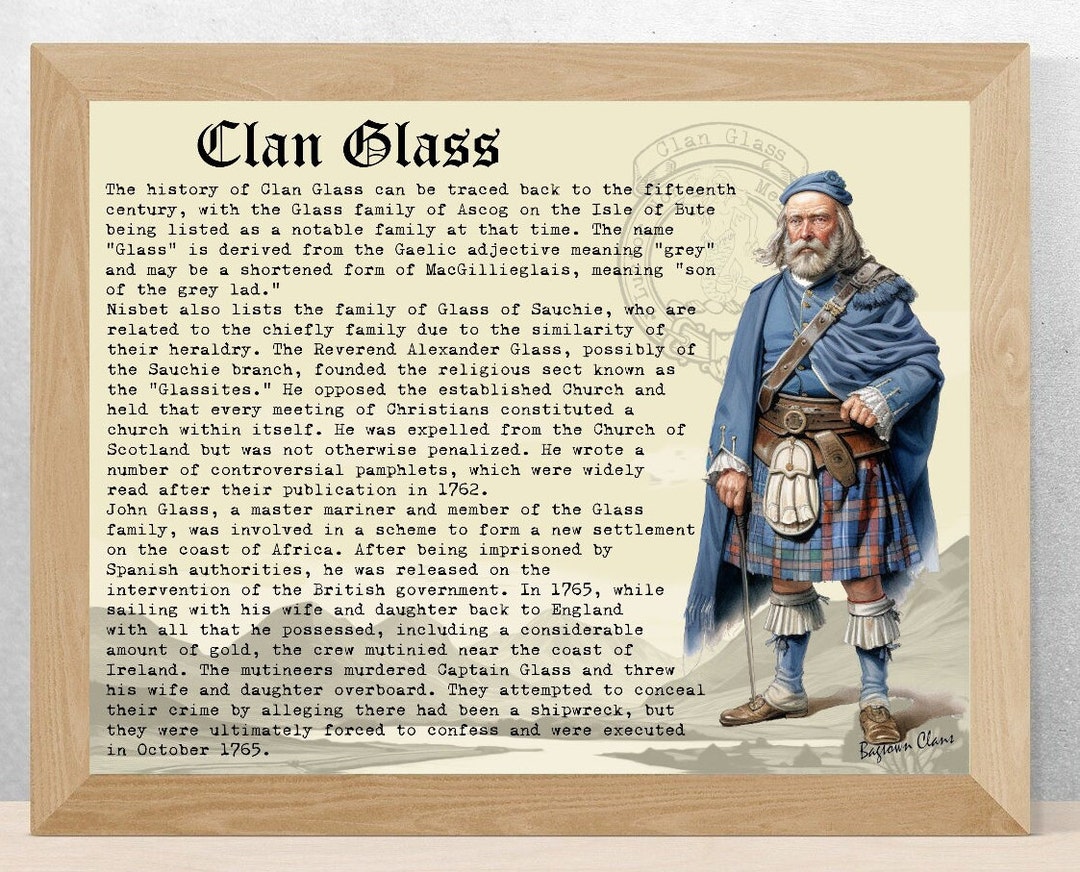 Clan Glass Scottish History Poster - Etsy