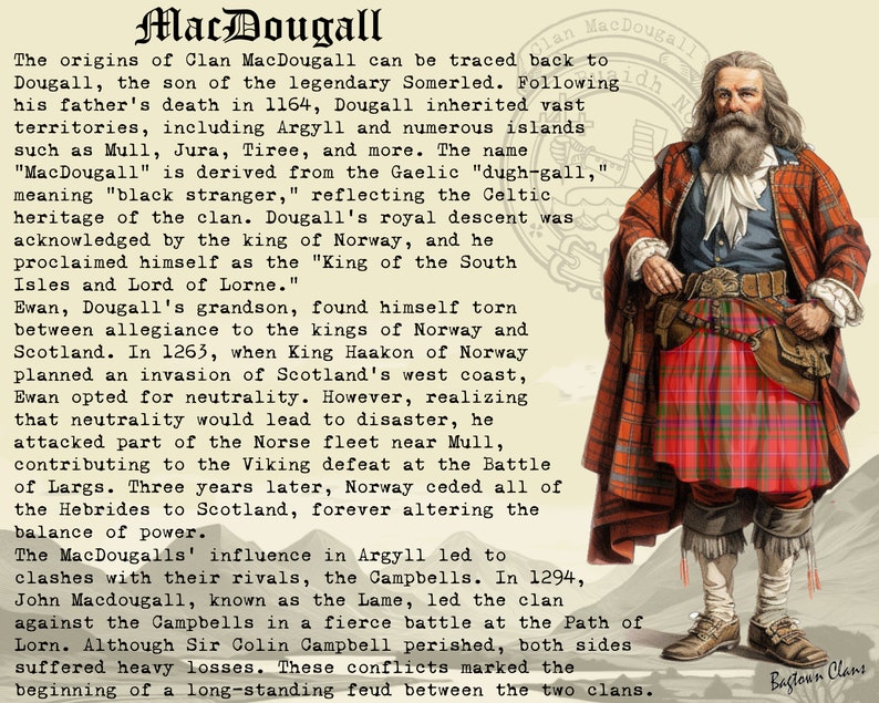 Macdougall Scottish Clan History Poster - Etsy