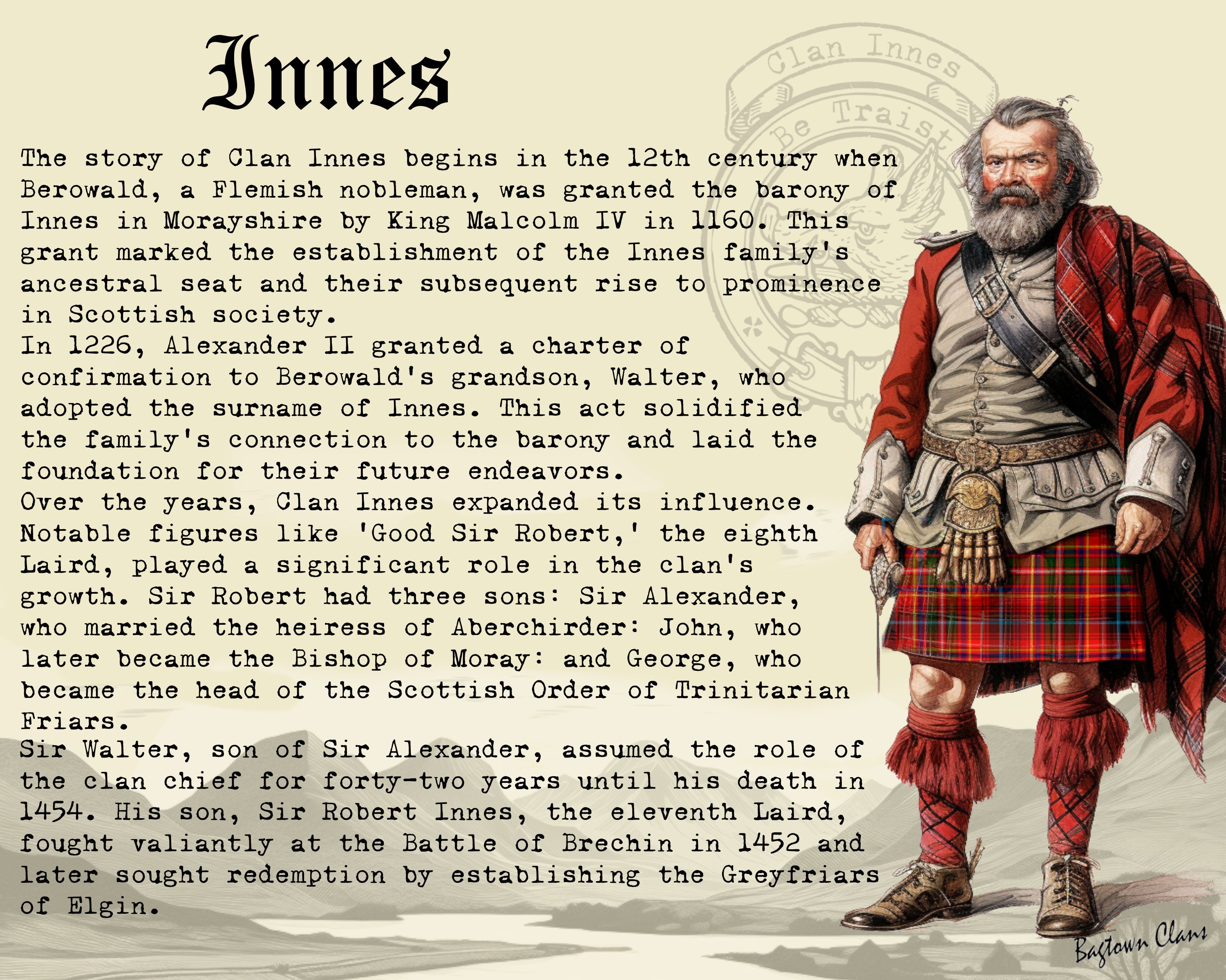 Clan Innes Scottish History Poster - Etsy
