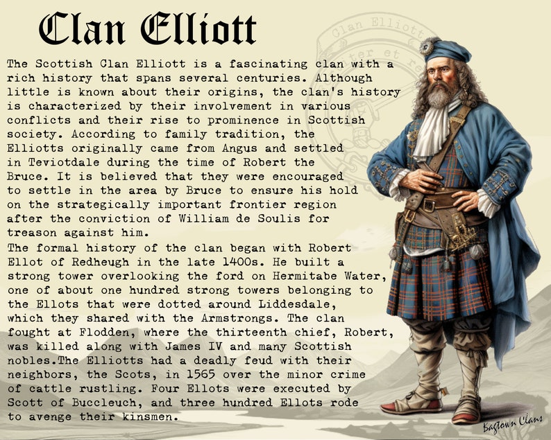 Clan Elliott Scottish History Poster - Etsy