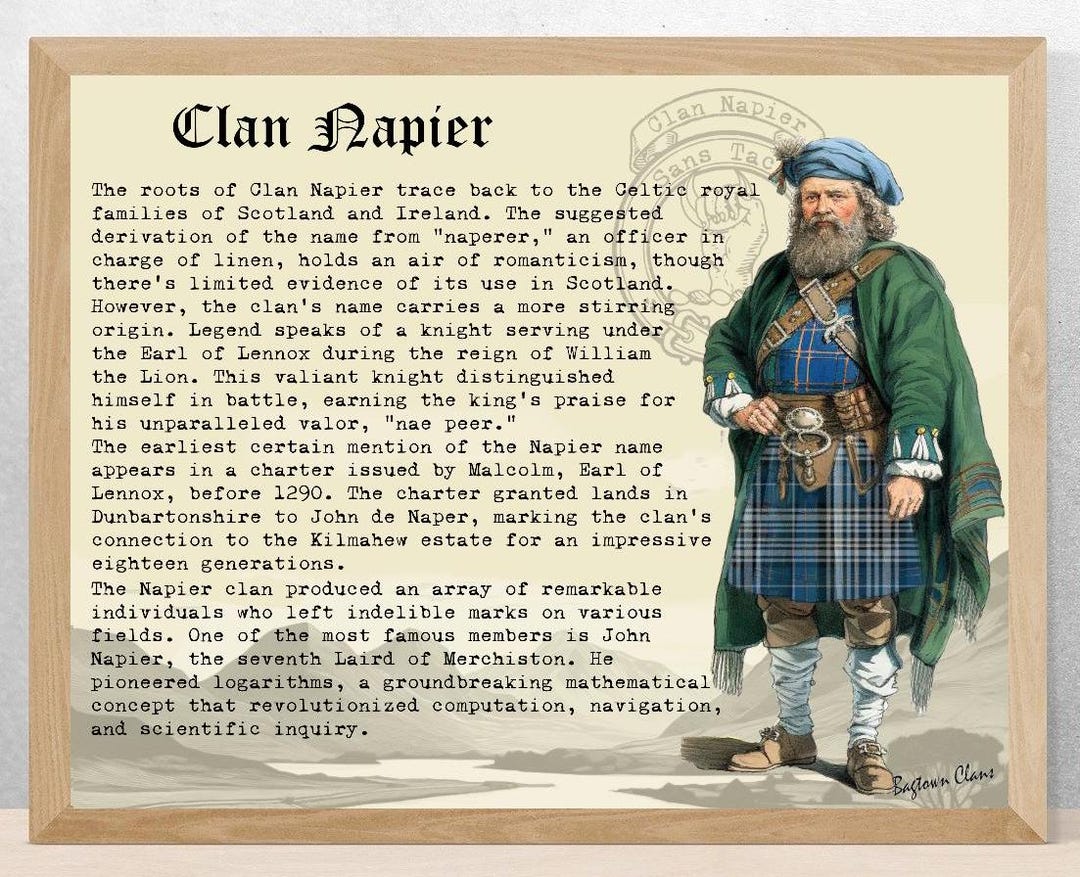 Clan Napier Scottish History Poster - Etsy