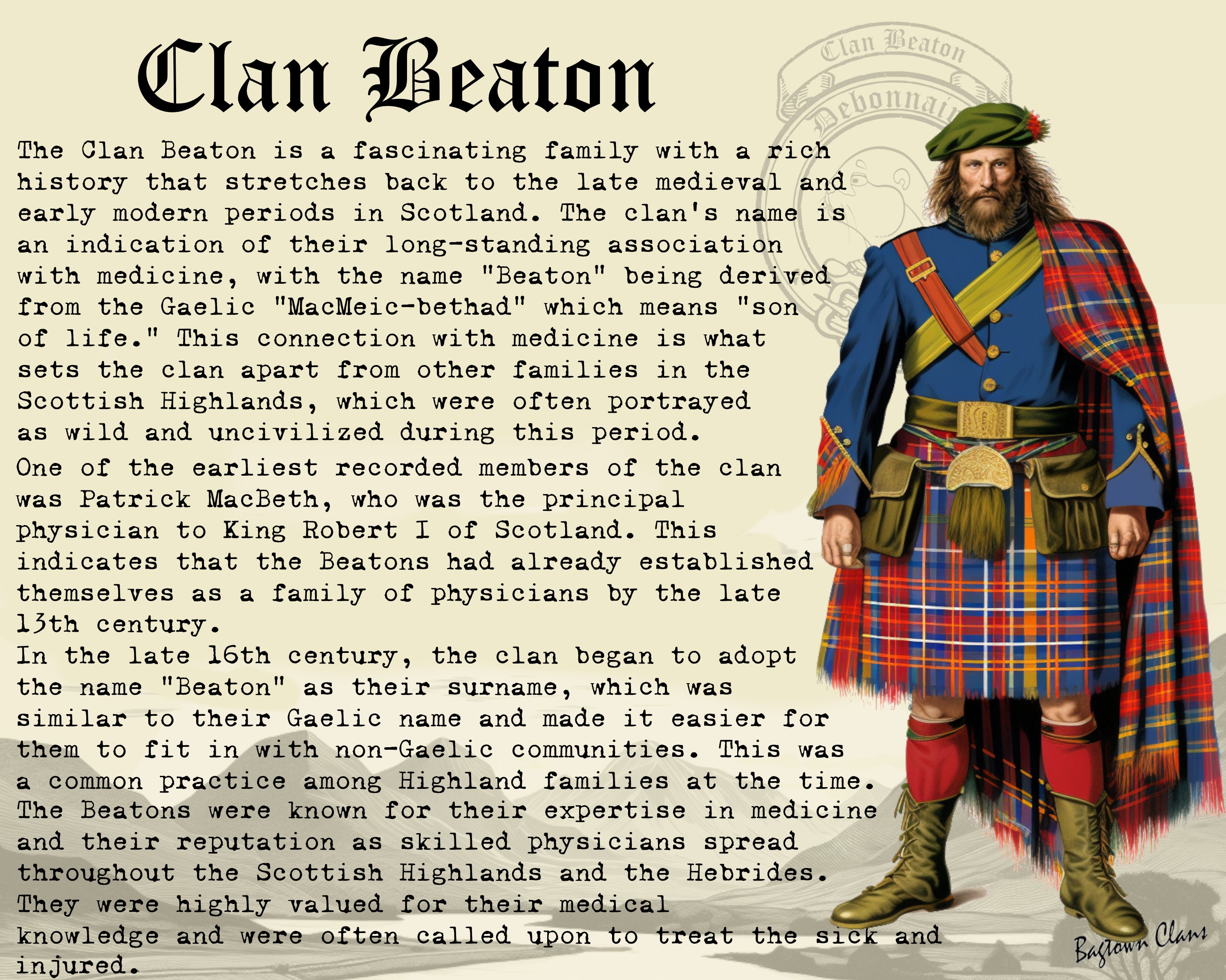 Clan Beaton Vintage Poster - Etsy