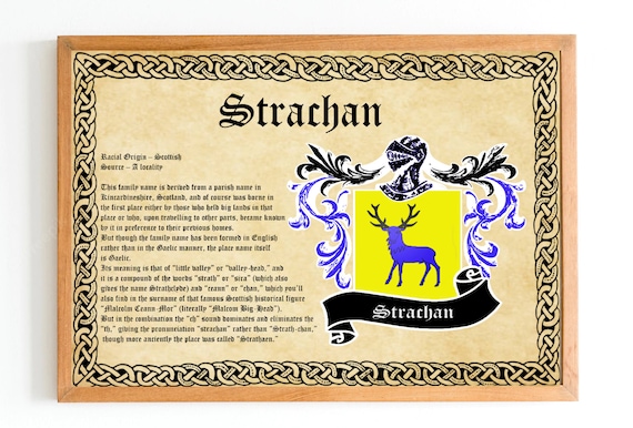 Strachan Coat of Arms Vintage Poster - Etsy