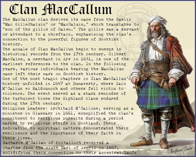 Clan Maccallum Scottish History Poster - Etsy