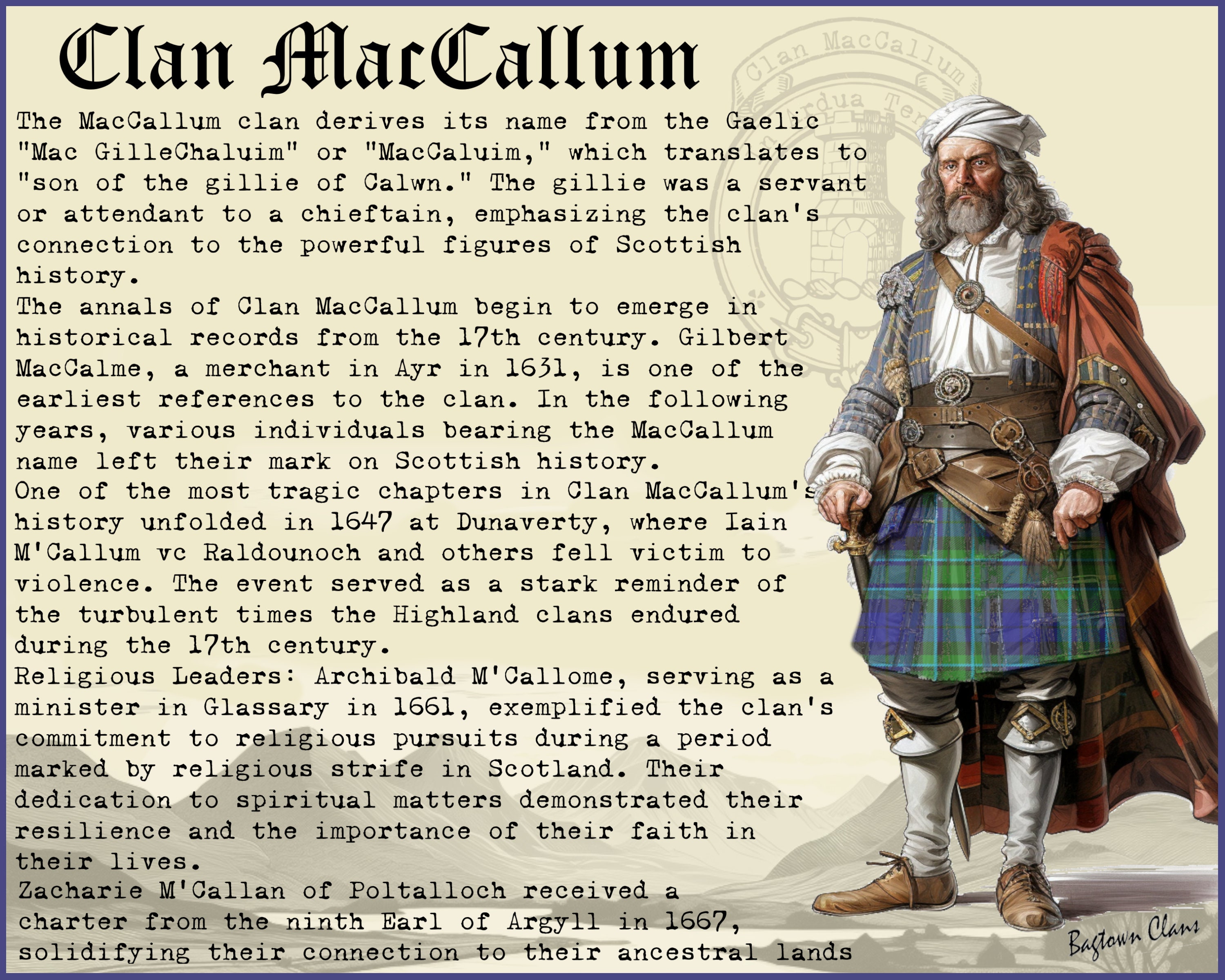 Clan Maccallum Scottish History Poster - Etsy
