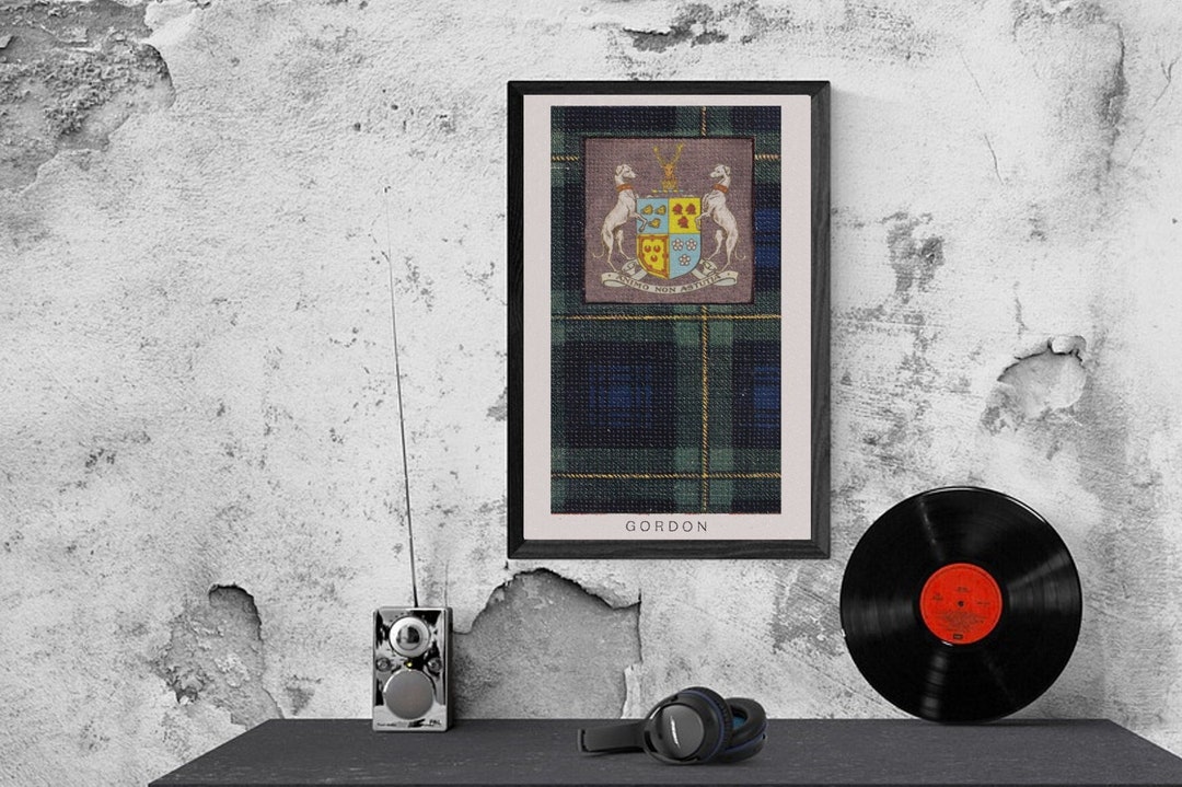 Gordon Clan Tartan and Coat of Arms Vintage Poster (digital Download ...