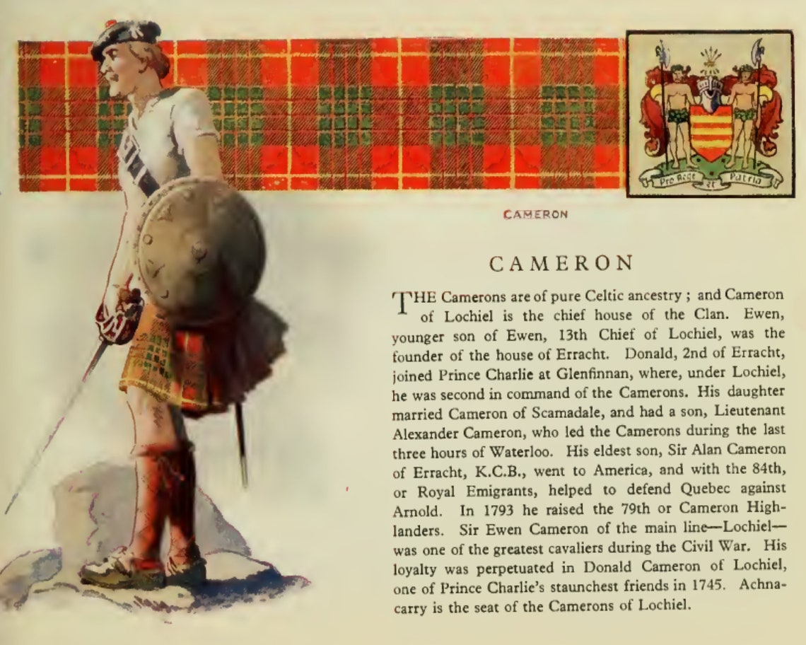Clan Cameron History Poster - Etsy Canada