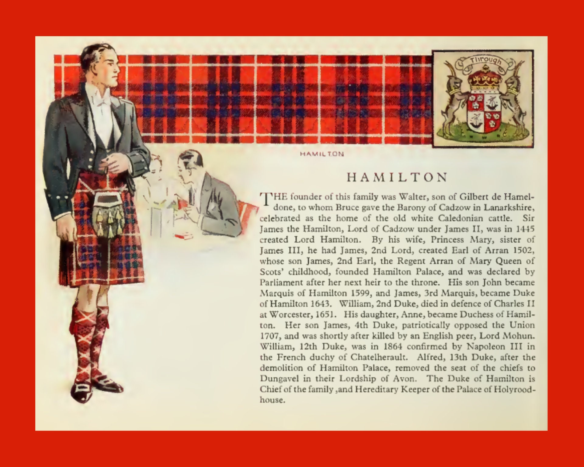 Clan Hamilton Vintage Poster - Etsy