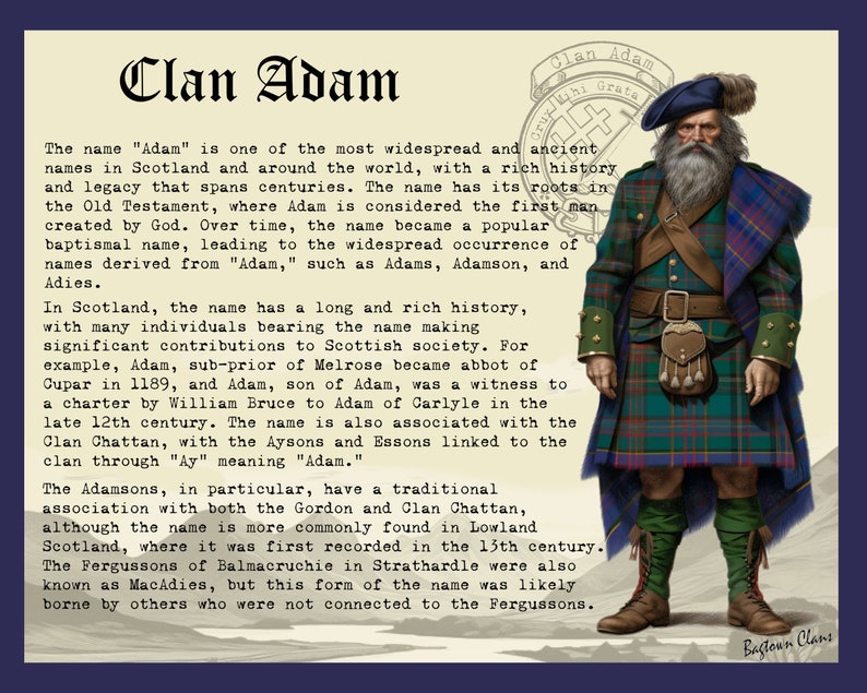 Clan Adam Vintage Poster - Etsy