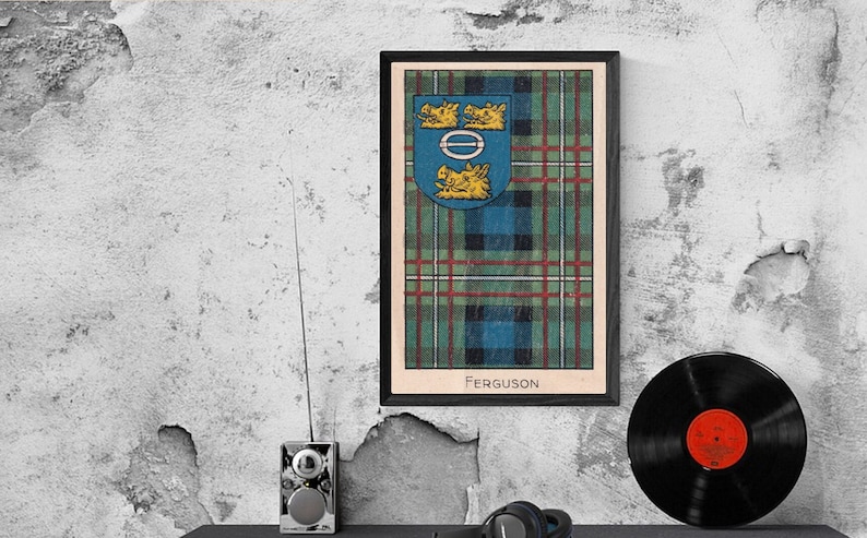 Ferguson Clan Tartan and Coat of Arms Vintage Poster (digital Download ...
