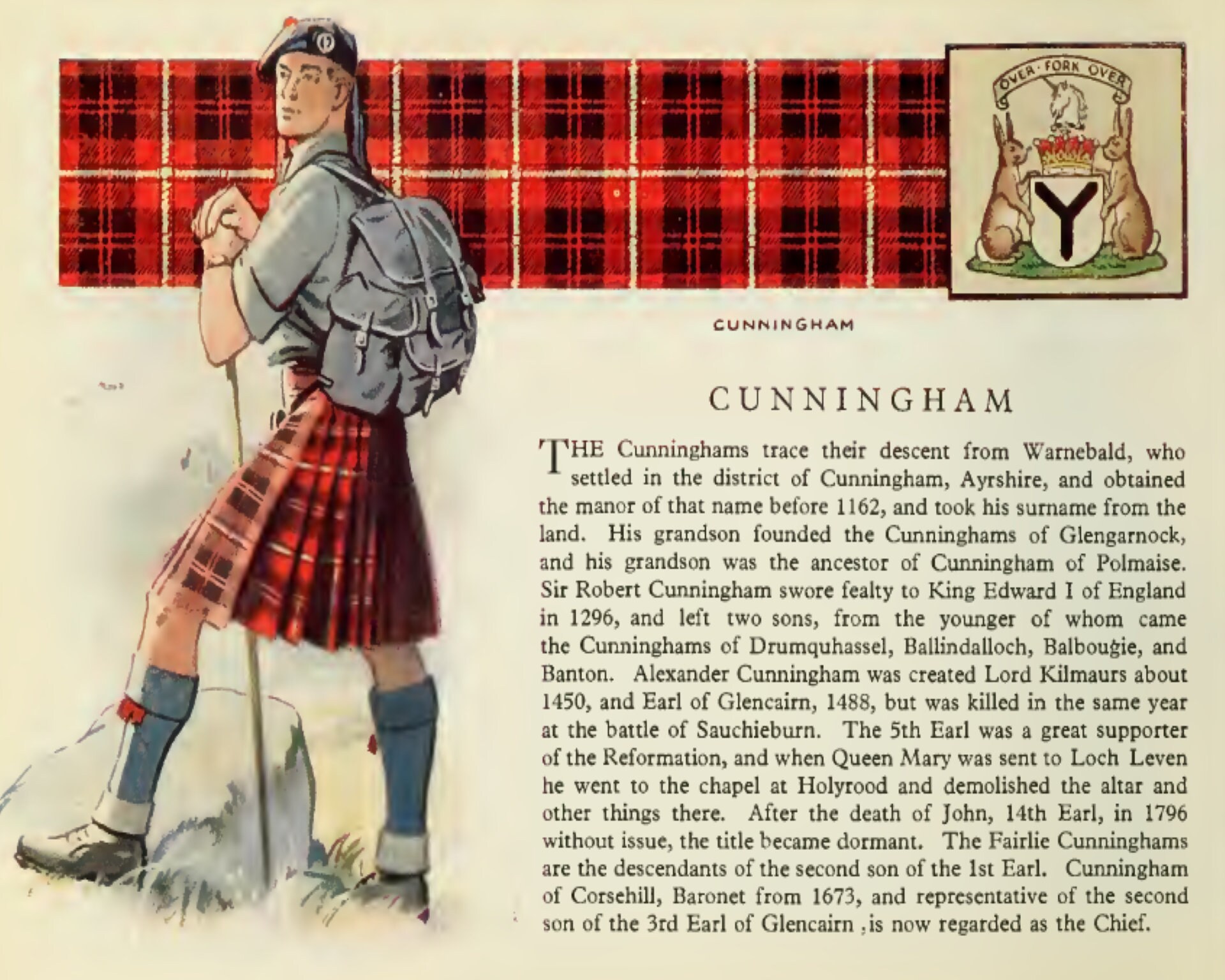 Clan Cunningham Vintage Poster | Etsy