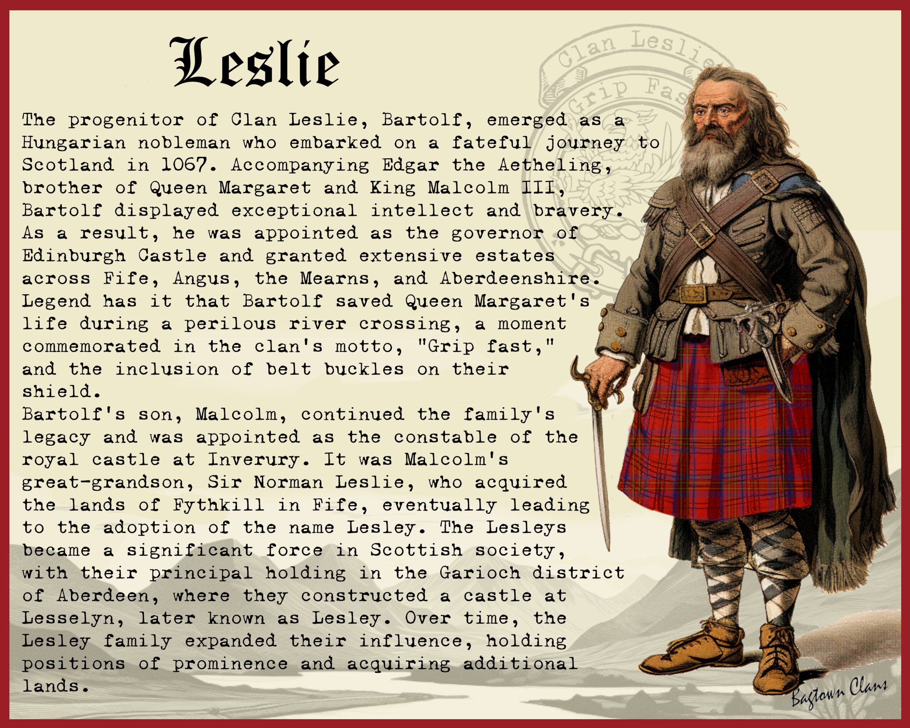 Clan Leslie Scottish History Poster - Etsy