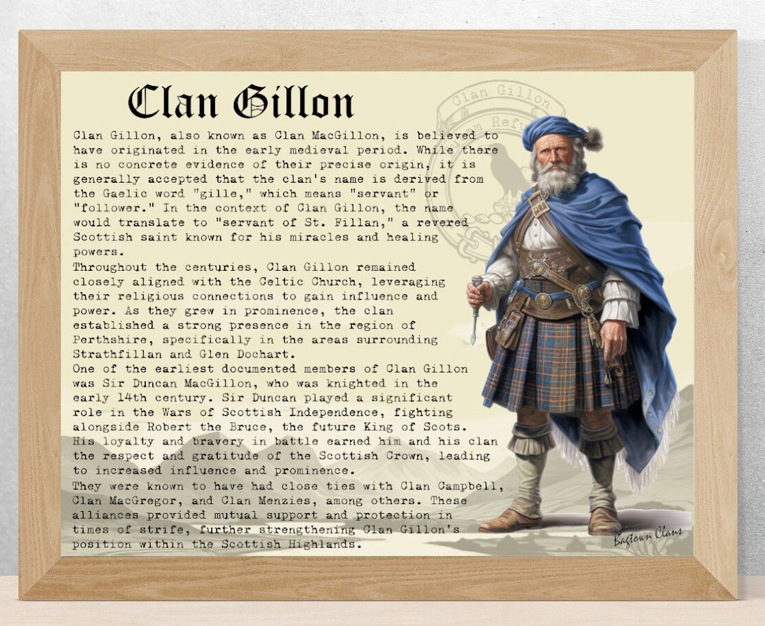 Clan Gillon Scottish History Poster - Etsy