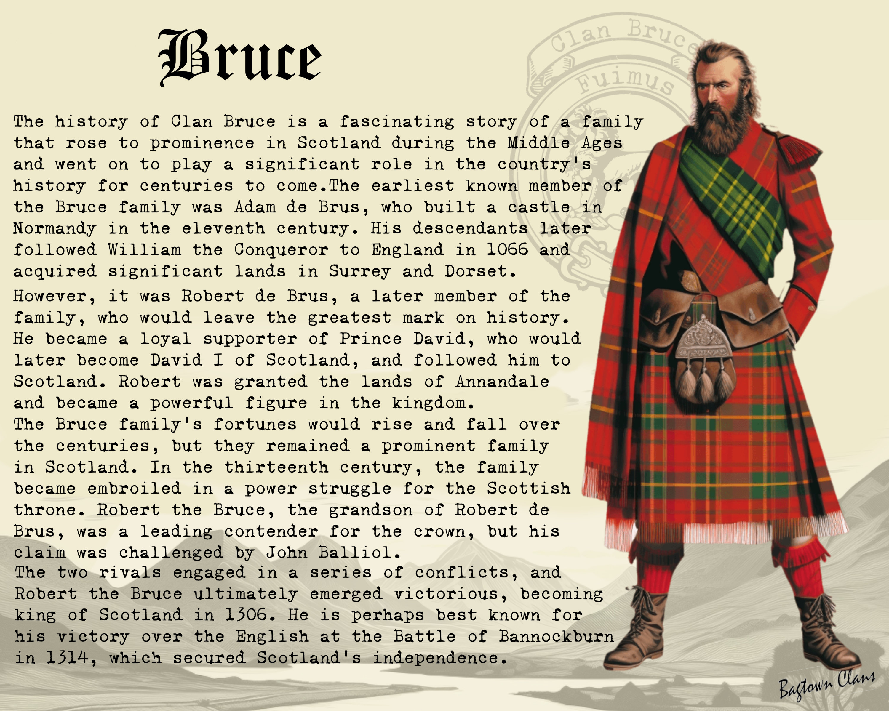 Clan Bruce Vintage Poster - Etsy