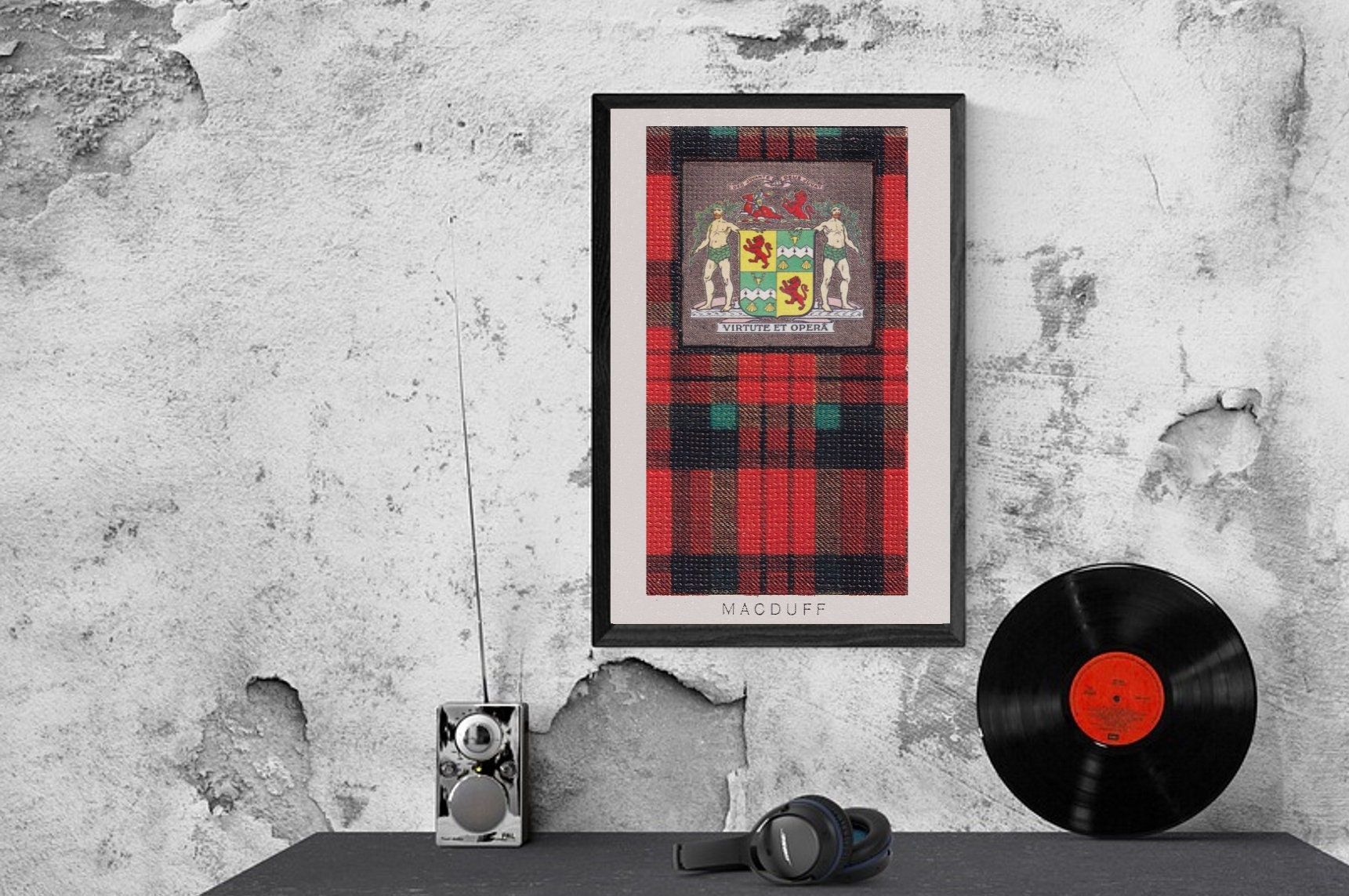 Macduff Clan Tartan and Coat of Arms Vintage Poster (digital Download ...