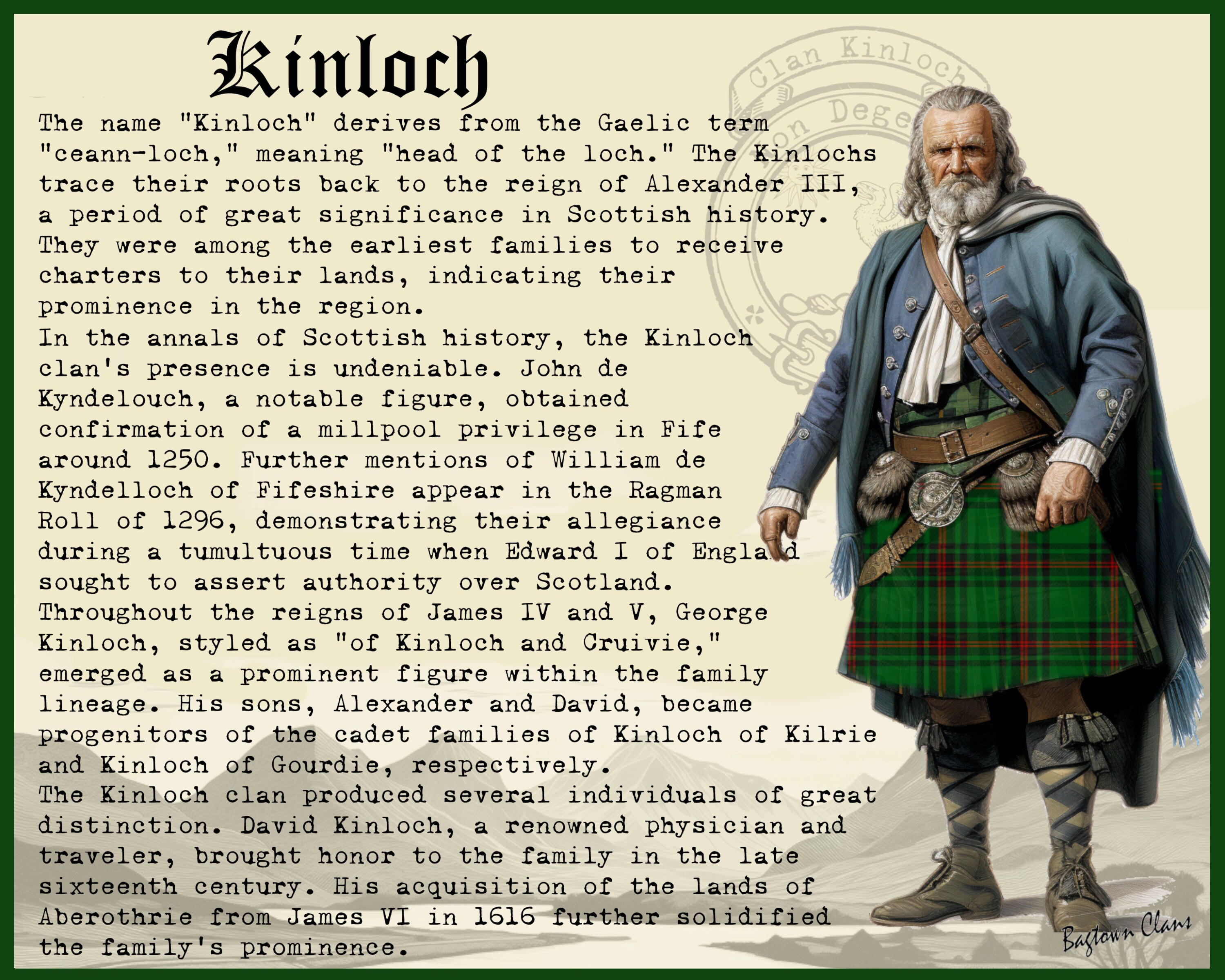 Clan Kinloch Scottish History Poster - Etsy
