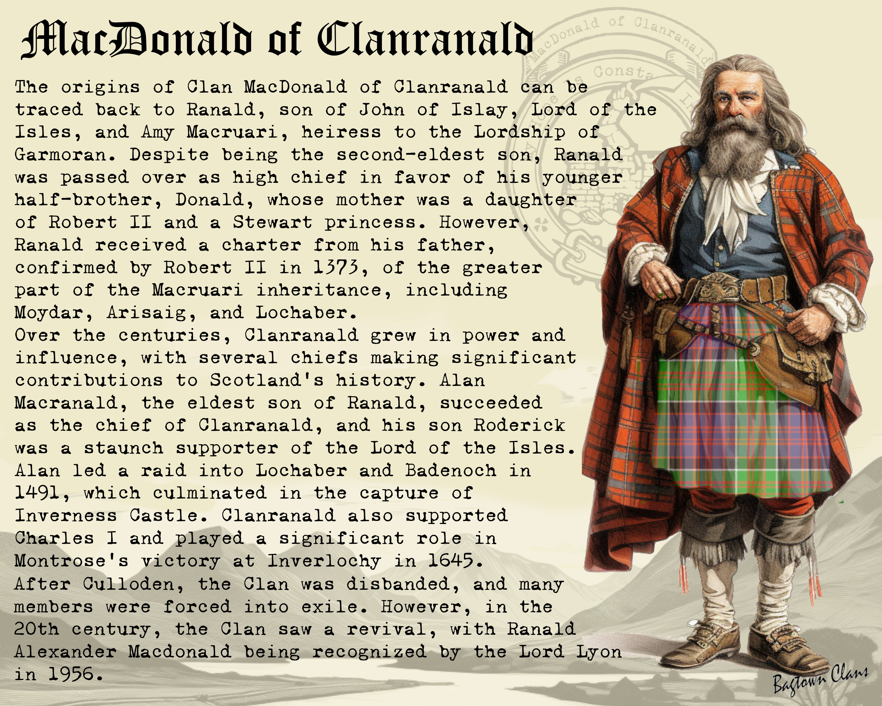 Macdonald of Clanranald Scottish Clan History Poster - Etsy