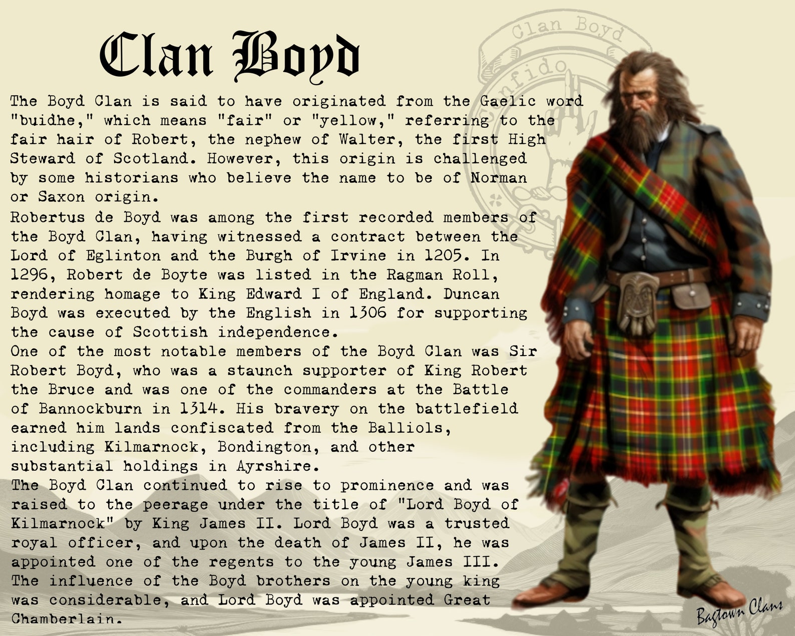 Clan Boyd Vintage Poster - Etsy
