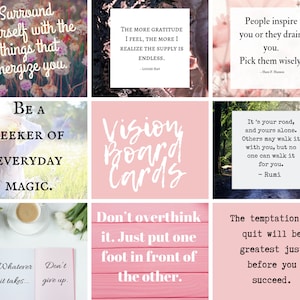 Vision Board Quote Cards (32) 3"x3" | Printable Affirmations | Instant ...