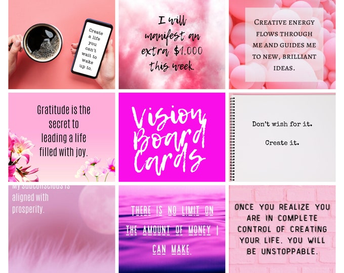 Printable Vision Board Quotes & Affirmations,vision Board Template ...