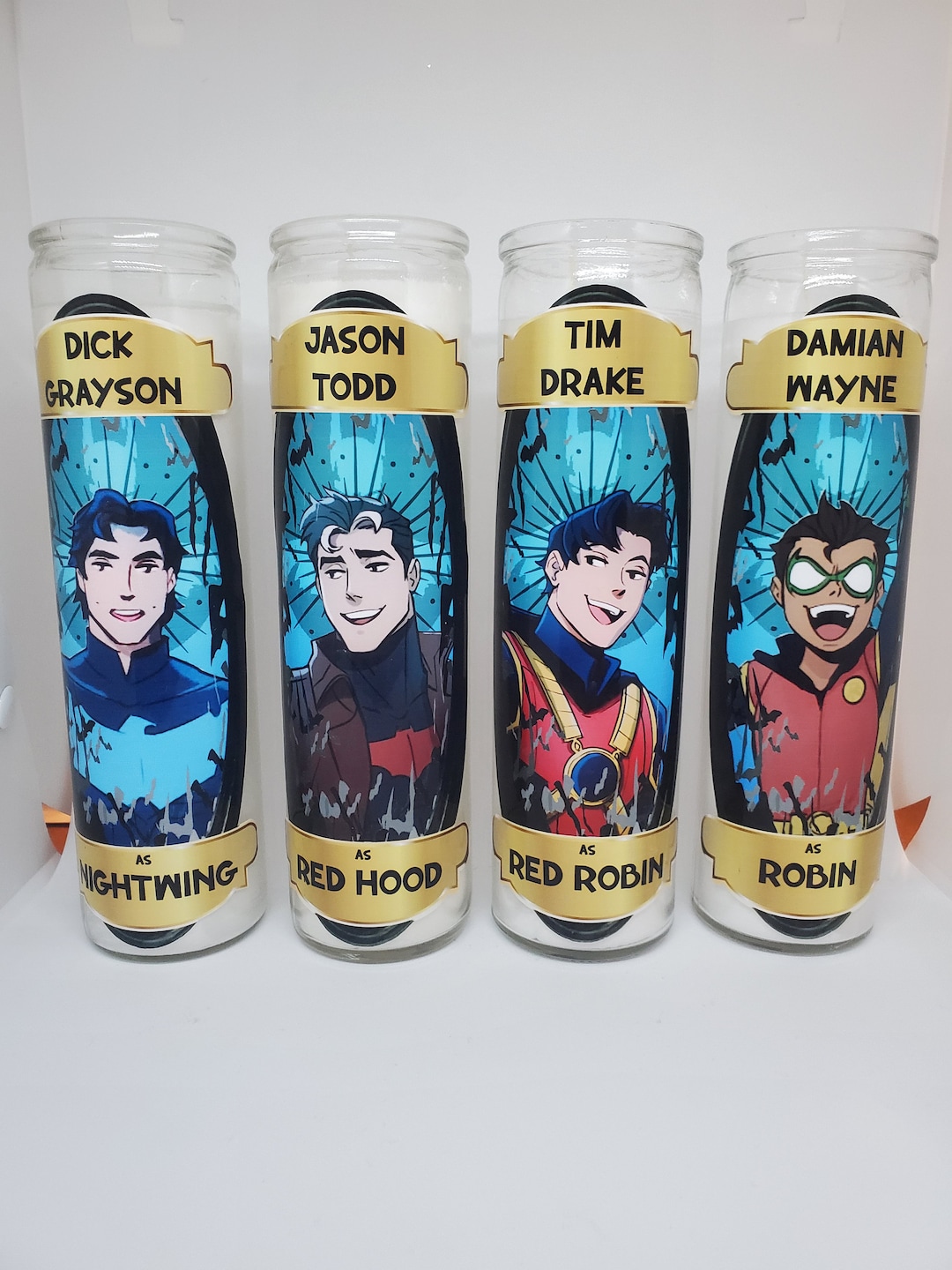 Robin Inspired Saint Candles// Dick Grayson// Jason Todd// Tim Drake ...