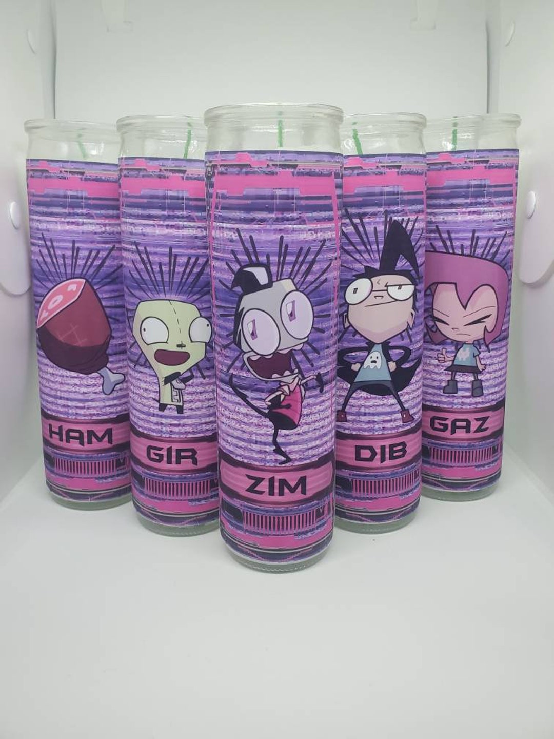 Invader Zim// Prayer Candles// Zim// Dib// Gir// Gaz// Ham// Fandles - Etsy