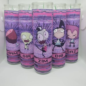 Invader Zim// Prayer Candles// Zim// Dib// Gir// Gaz// Ham// Fandles - Etsy