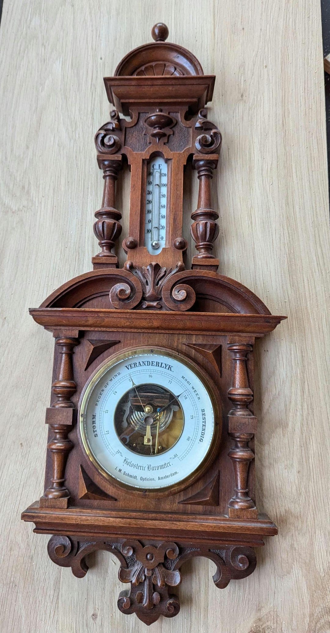 Antique Barometer Thermometer . Amsterdam - Etsy