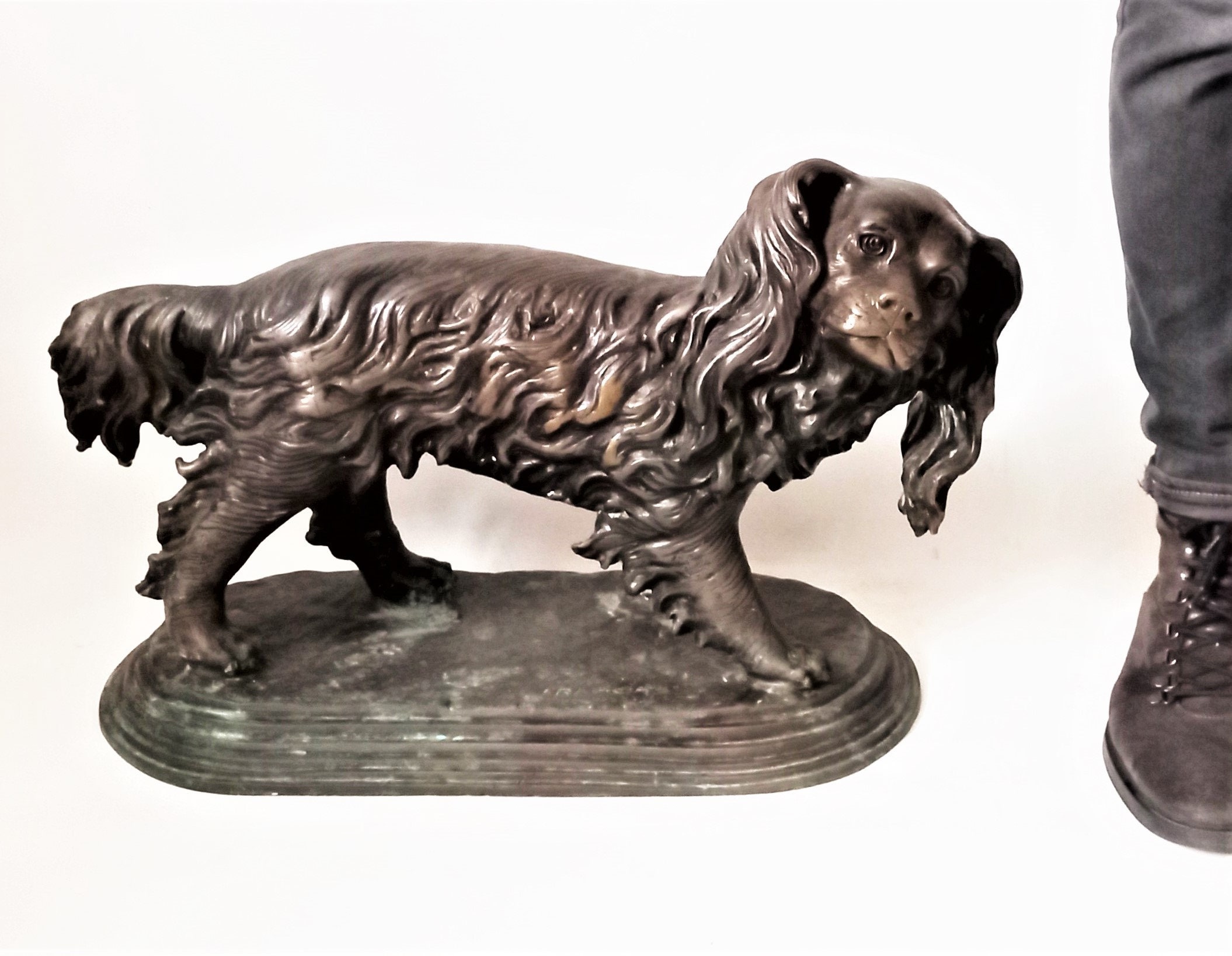 Antique Bronze Statue King Charles Cavalier Art of France HEAVY 15 Kg ...