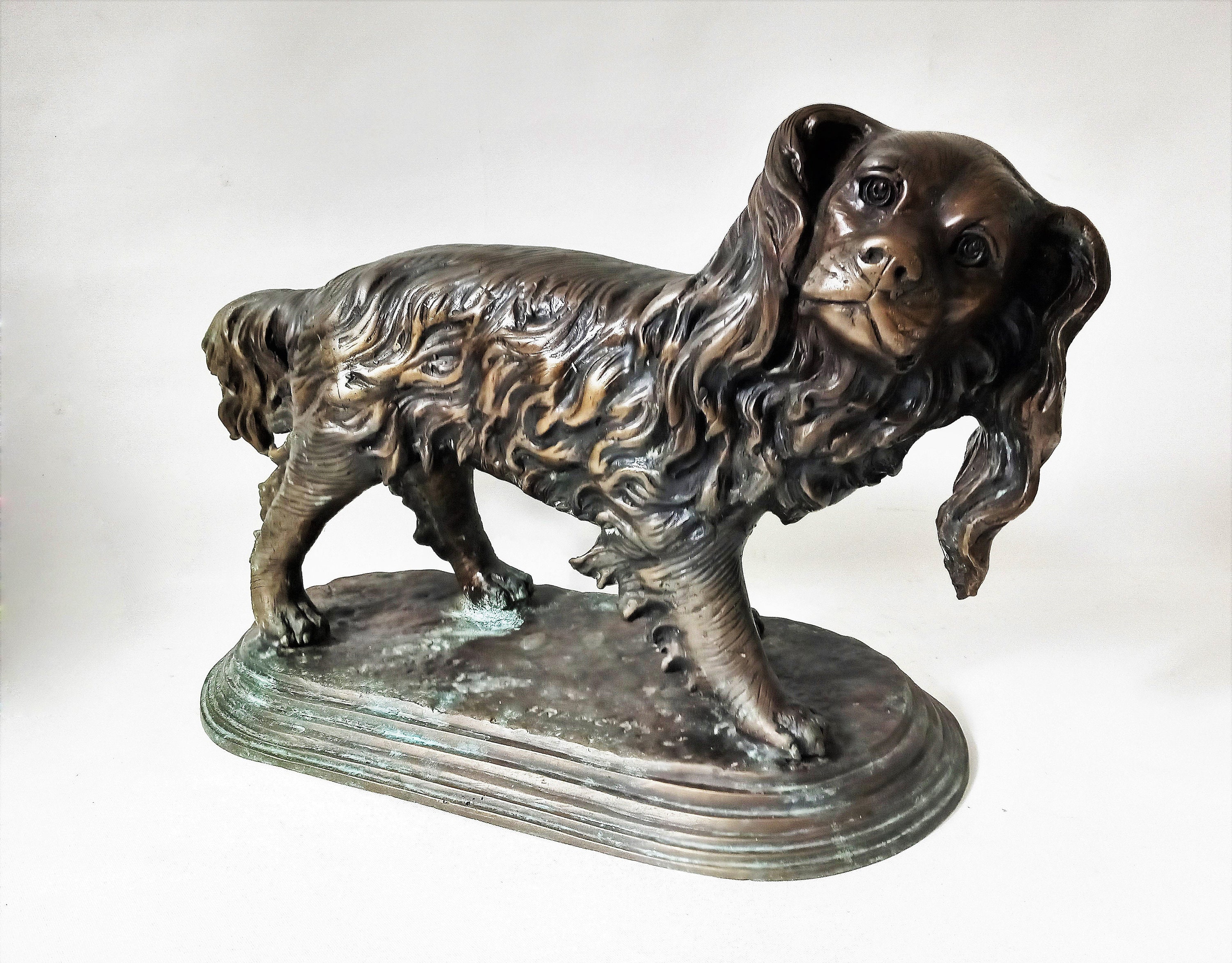 Antique Bronze Statue King Charles Cavalier LIFE-SIZE Sculpture 15 Kg ...
