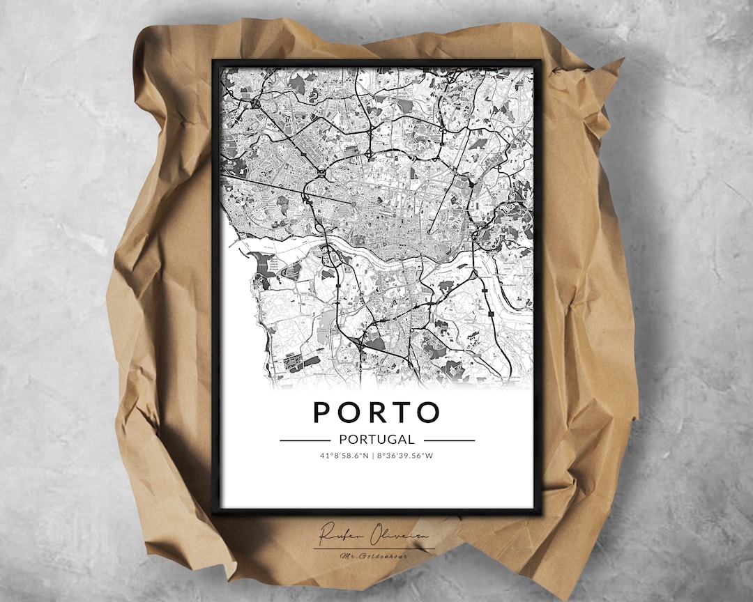 Porto, Portugal, 5 City Maps, Map Print, Retro Map Poster, Antique Map ...