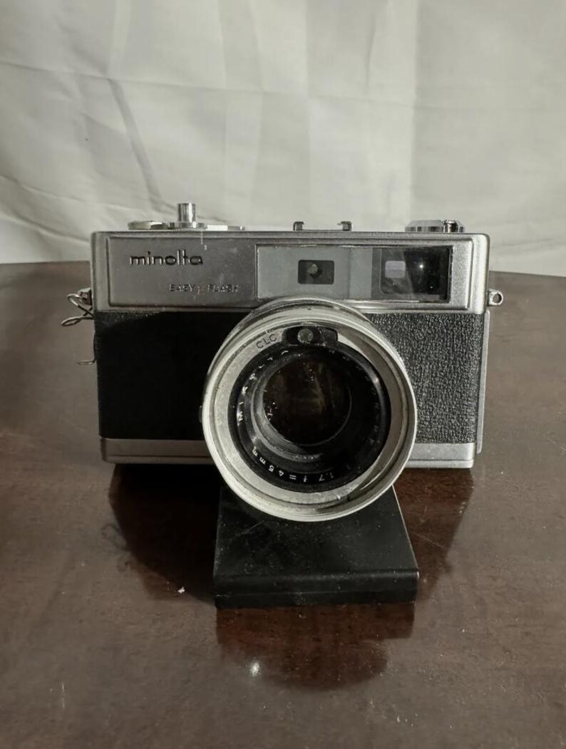 Minolta Hi-matic 9 easy Flash 1960s Camera 45mm Rokkor Lens W/ Case. Ex ...