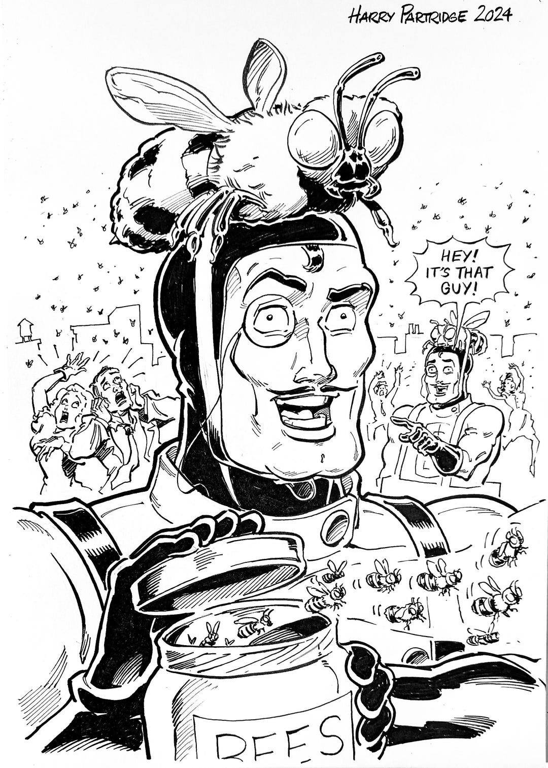 THAT DOCTOR BEES Original Hand Drawn Art by Harry Partridge 1 of a Kind ...