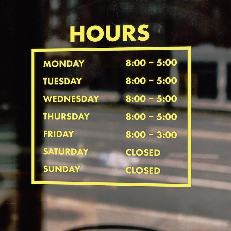 Store Hours Decal - Etsy
