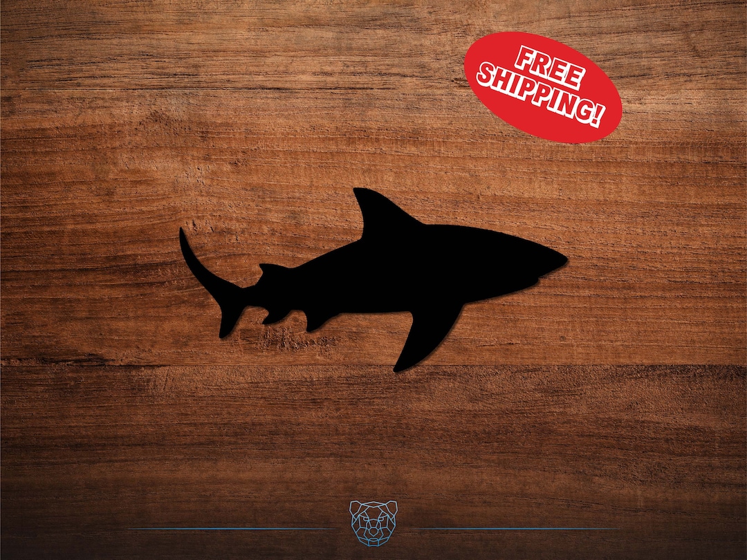 Swimming Shark Decal, Great White Shark Sticker, Vinyl Car Decal ...