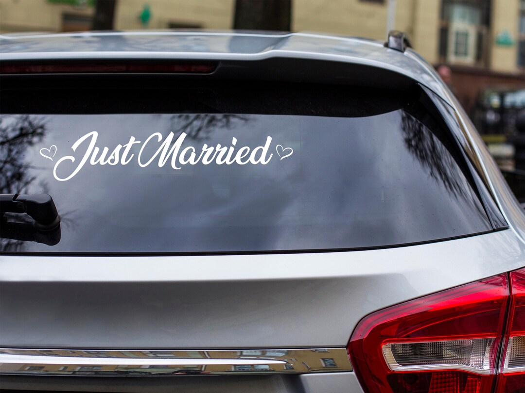 Just Married Vinyl Decal - Multiple Colors and Sizes - Just Married Car ...