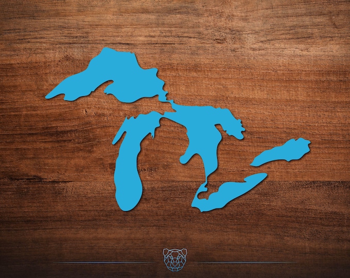 Michigan Great Lakes Fish Fishing Decal Car iPad Tumbler Laptop Water ...