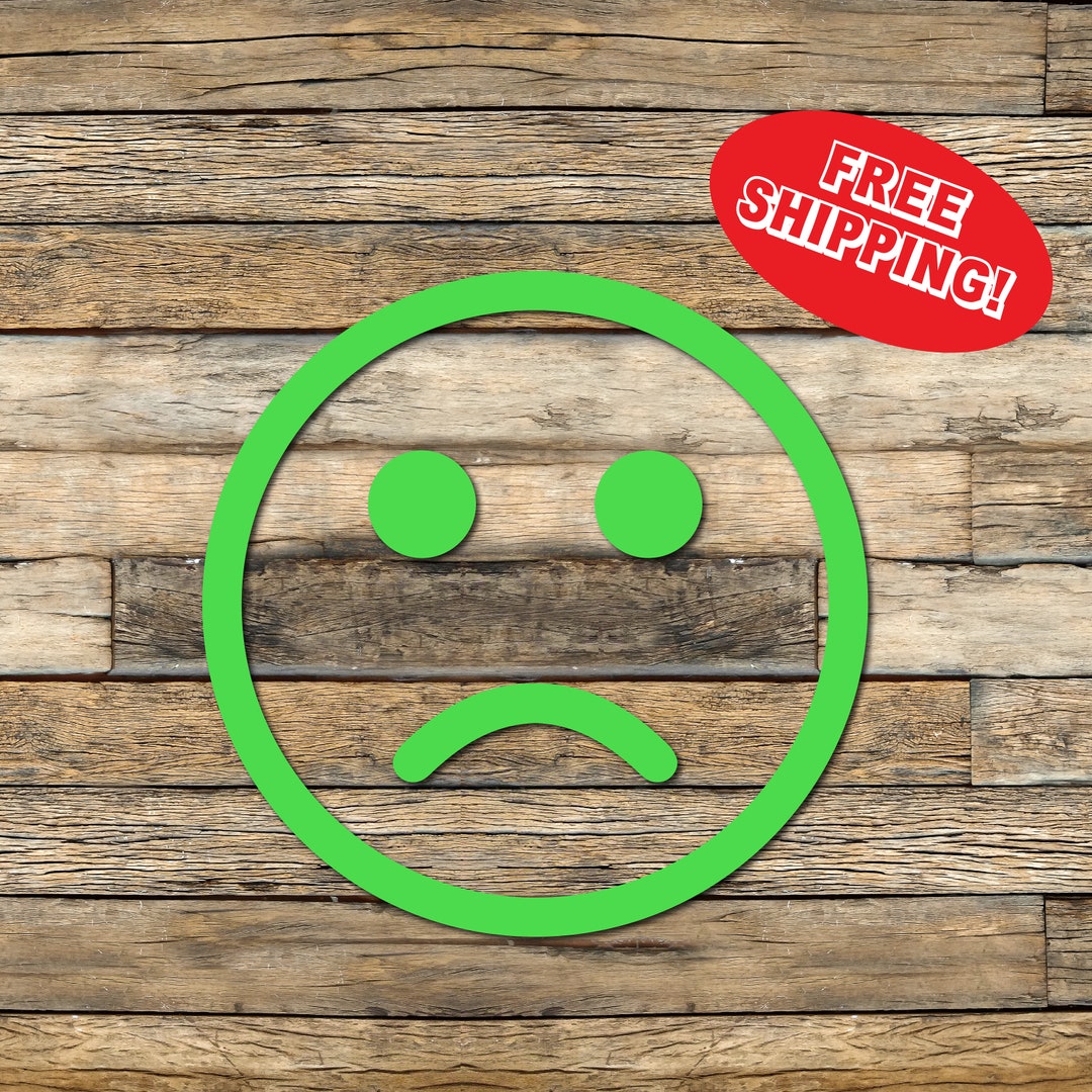 Sad Face Decal Sad Emoji Decal Upset Emoji Sticker Choose - Etsy Canada