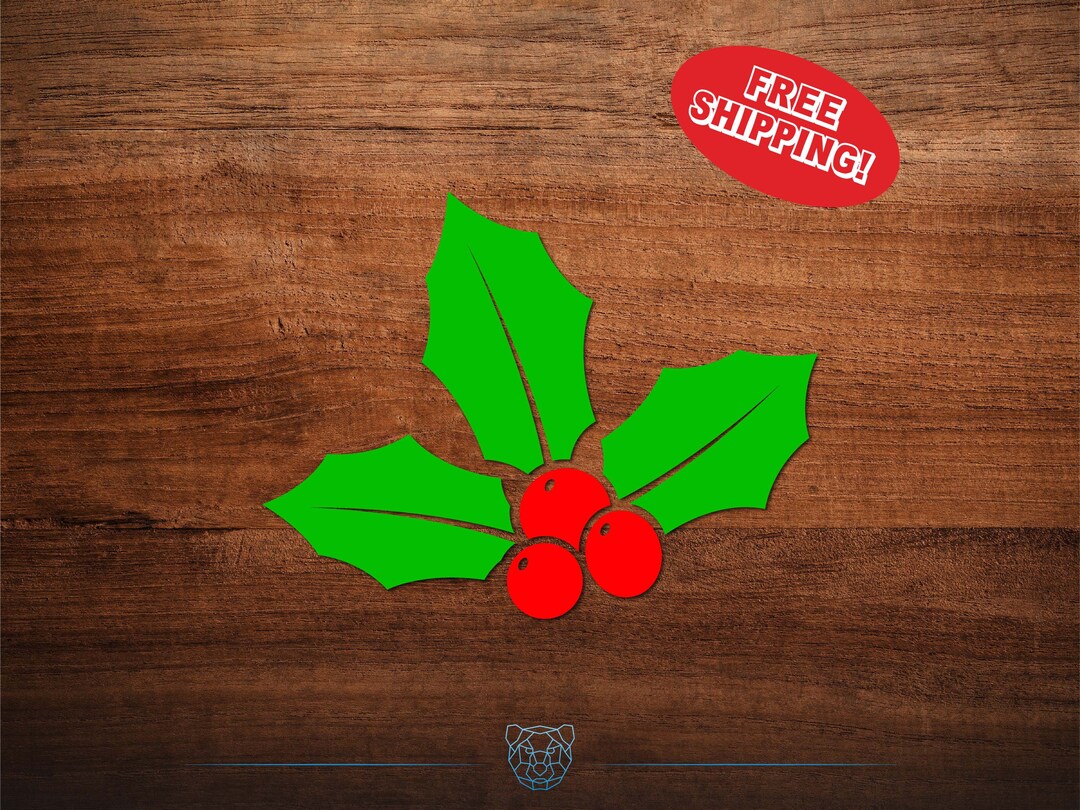 Holly Decal, Christmas Decoration, Mistletoe Decal Christmas Decals ...