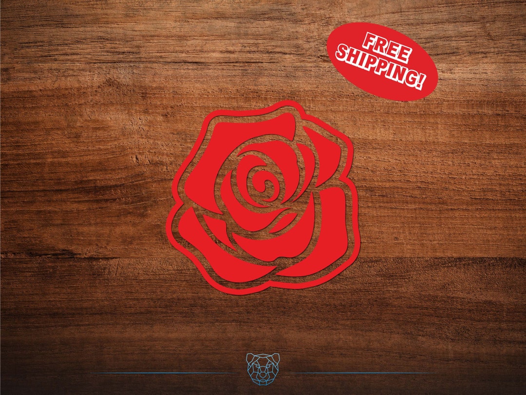 Rose Vinyl Decal - Multiple Colors and Sizes Available - Rose Car Decal ...