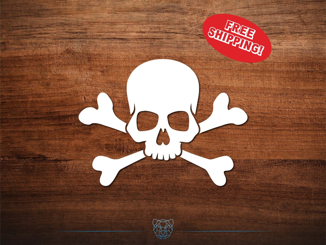 Skull and Crossbones Decal, Pirate Decal, Pirate Sticker - Multiple ...