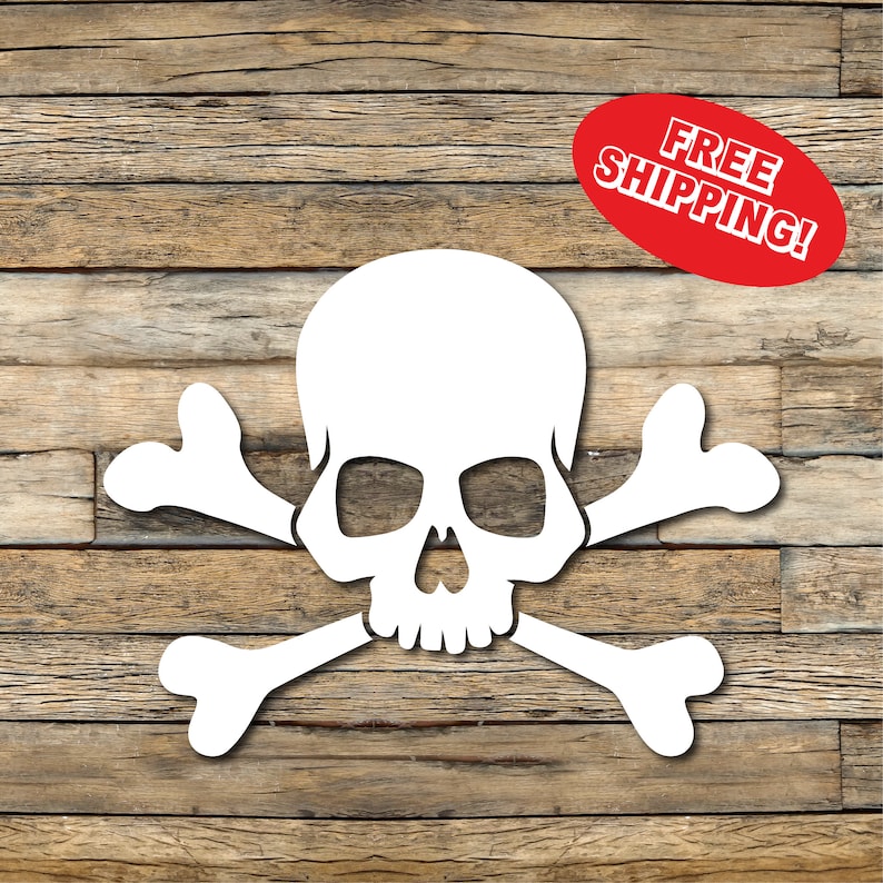 Skull and Crossbones Decal Pirate Decal Pirate Sticker - Etsy