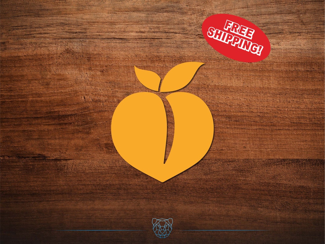 Peach Vinyl Decal - Multiple Colors and Sizes - Peach Emoticon Decal ...