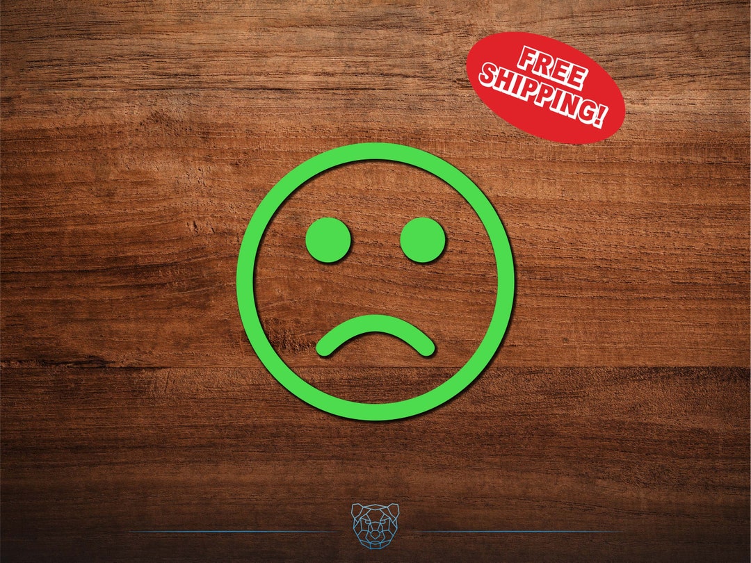 Sad Emoji Vinyl Decal - Upset Face Sticker - Etsy