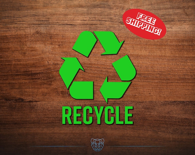 Recycle Symbol Sticker PICK SIZE COLOR Vinyl Decal Sign Trash Garbage ...