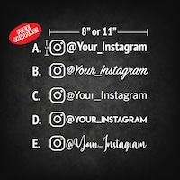 Silver Holographic Instagram Name Decal W/ Background - Custom ...