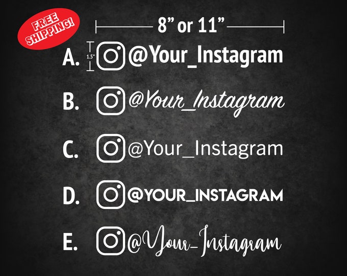 Personalized Custom Instagram Name Vinyl Decal Sticker Car Window ...