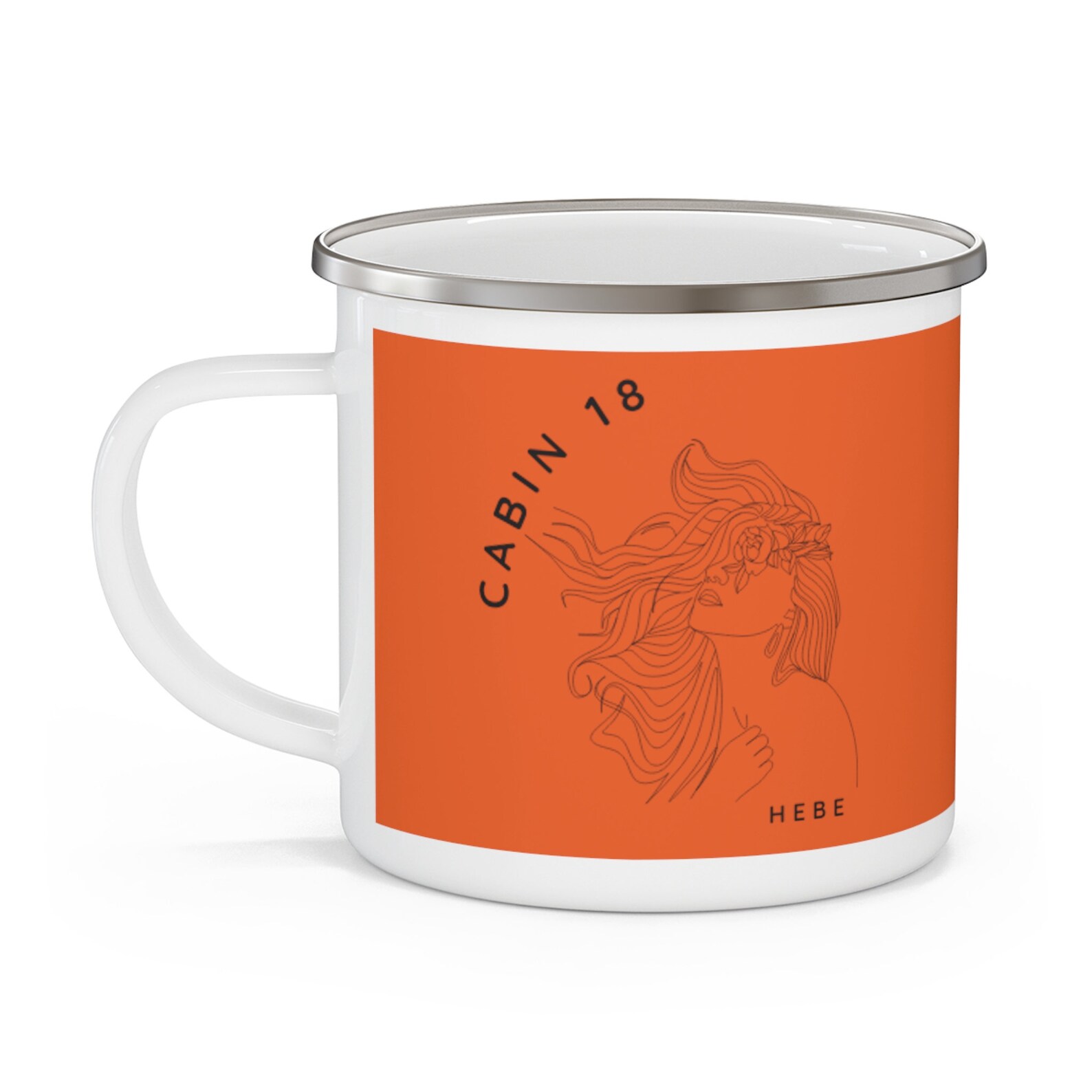 Percy Jackson Camp Half Blood Cabin 18 (hebe) Orange Enamel Camping Mug ...
